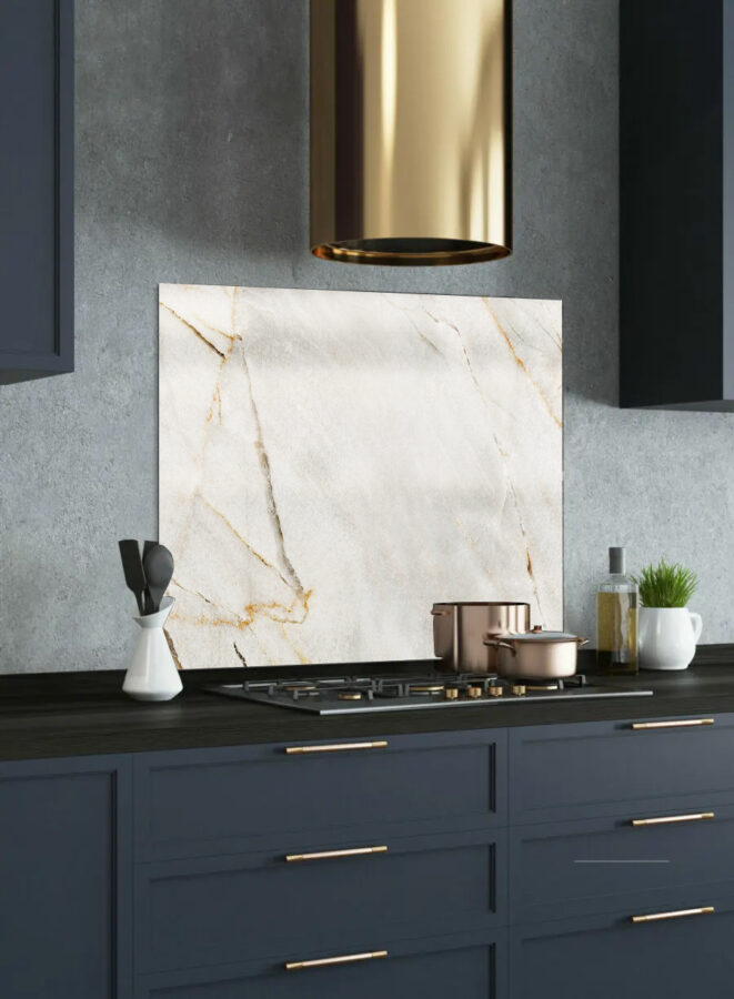 Natural Stone Marble Printed Glass Splashback - Express Toughening Ltd